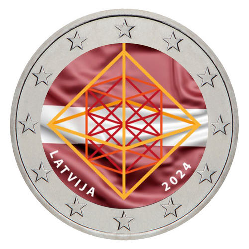 2024 Latvija Šiaudainie dārzi 2 eiro monēta (krāsaina) - FLORINUS