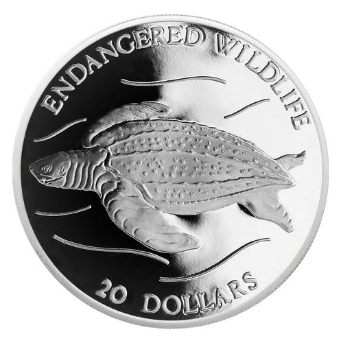 20 Dollars Leatherback Turtle 1993 New Zealand Silver Coin - FLORINUS