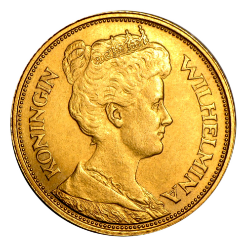 5 Guilder gold coin Wilhelmina 1912 Kingdom of Netherlands - FLORINUS