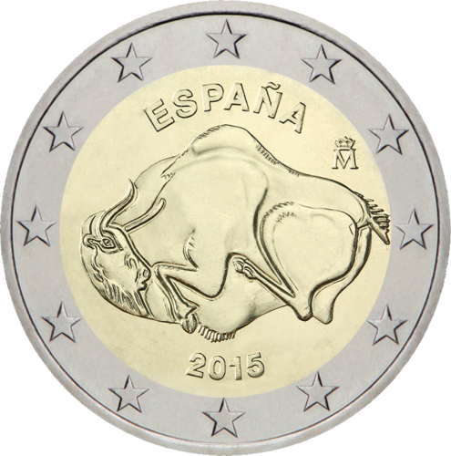 2015 Испания Наскальные рисунки в пещере Альтамира монета 2 евро - FLORINUS