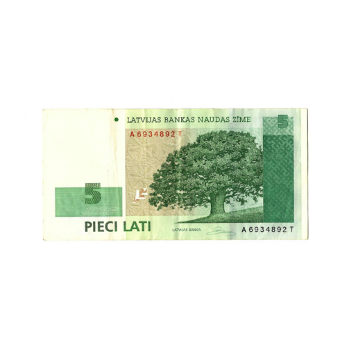 Latvia 5 lati banknote - FLORINUS