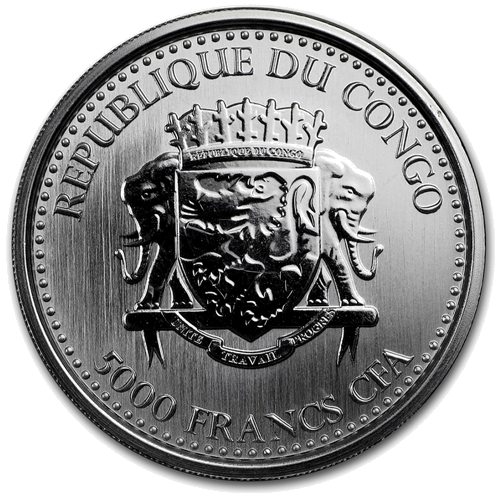 2018 Silverback Gorilla Congo 1 oz silver coin - FLORINUS