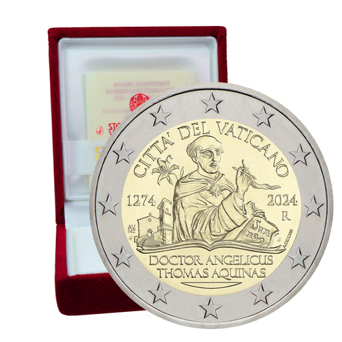 2024 Ватикан Святой Фома Аквинский 2 евро PROOF монета - Florinus.lv