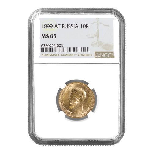 10 rubles Nicholas II Russian Empire gold coin MS 63 1899 - Florinus.lv