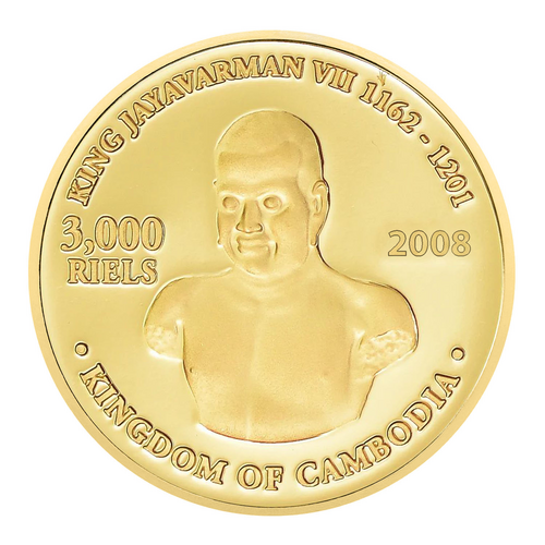 2008 Kambodžas templis 3000 rieli zelta monēta! - Florinus.lv