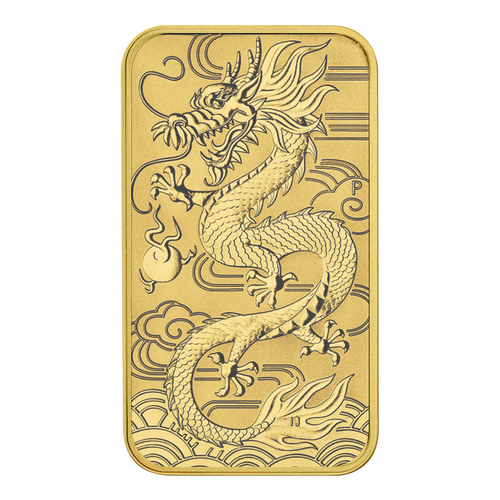 1 oz Dragon 2018 Australia rectangular gold coin - Florinus.lv