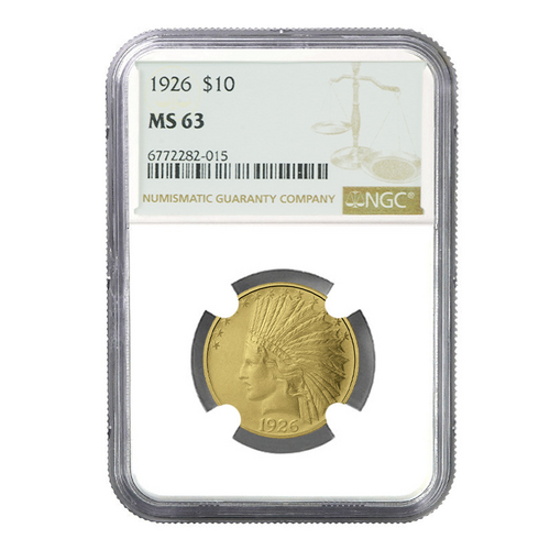 $10 Indian/Golden Eagle US Gold Coin MS 63 1926 (NGC Certified) - FLORINUS