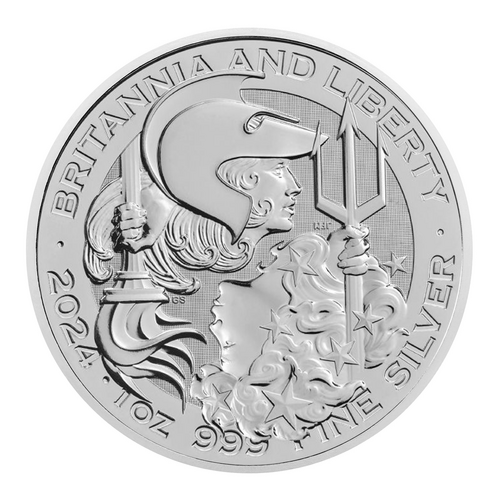 1 oz Britānija 2024 Čārlzs III sudraba monēta - FLORINUS