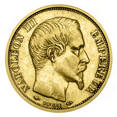 Златна монета 20 франка Наполеон III - Френска империя - Florinus.lv