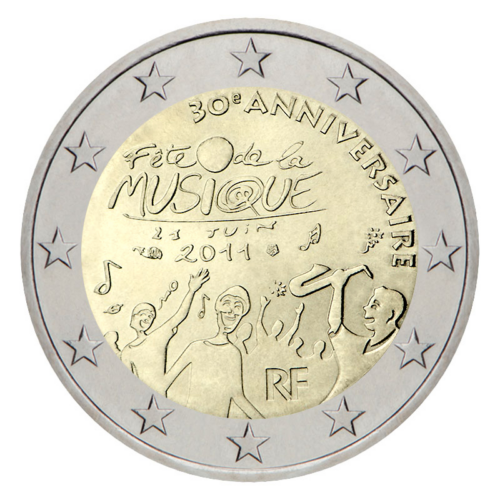2011 France, Music Festival, 2 euro coin - FLORINUS